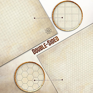 Melee Mats DND Map Starter Kit for Dungeons & Dragons Game - 23” x 27" Double Sided, Wet/Dry Erase Battle Terrain Grid - Ultimate Tabletop Board Gaming Experience with Accessories