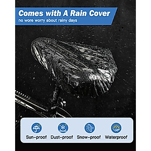 Zacro Bike Seat Cushion - Gel Padded Bike Seat Cover for Men Women Comfort, Extra Soft Exercise Bicycle Saddle Compatible with Peloton, Stationary Spin Cycling Bike, Outdoor & Indoor (11 x 7in)