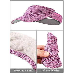 SATINIOR 4 Pieces Sun Visor Hats Adjustable Sports Visor Cap Quick Dry Hat for Women Men Tennis Cycling Running Golf Jogging