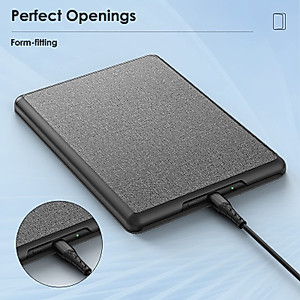 Moko Case for 6.8" Kindle Paperwhite (11th Generation-2021) and Kindle Paperwhite Signature Edition, Origami Standing Shell Cover with Magnetic PC Back Cover for Kindle Paperwhite 2021, Denim Gray