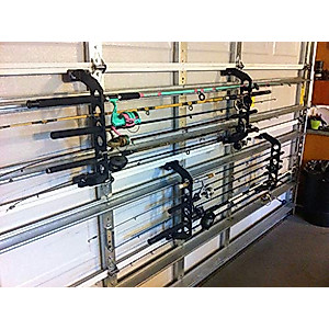Cobra Storage Garage Door Fishing Rod Holder Rack - 21" (21 inch (4 panel garage doors))