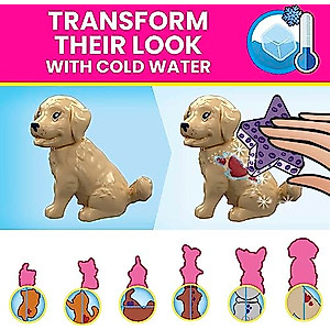 MEGA Barbie Color Reveal Building Toy Playset For Kids, Train N Wash Pets With 152 Pieces, 15 Surprises, Accessories and 6 Pets