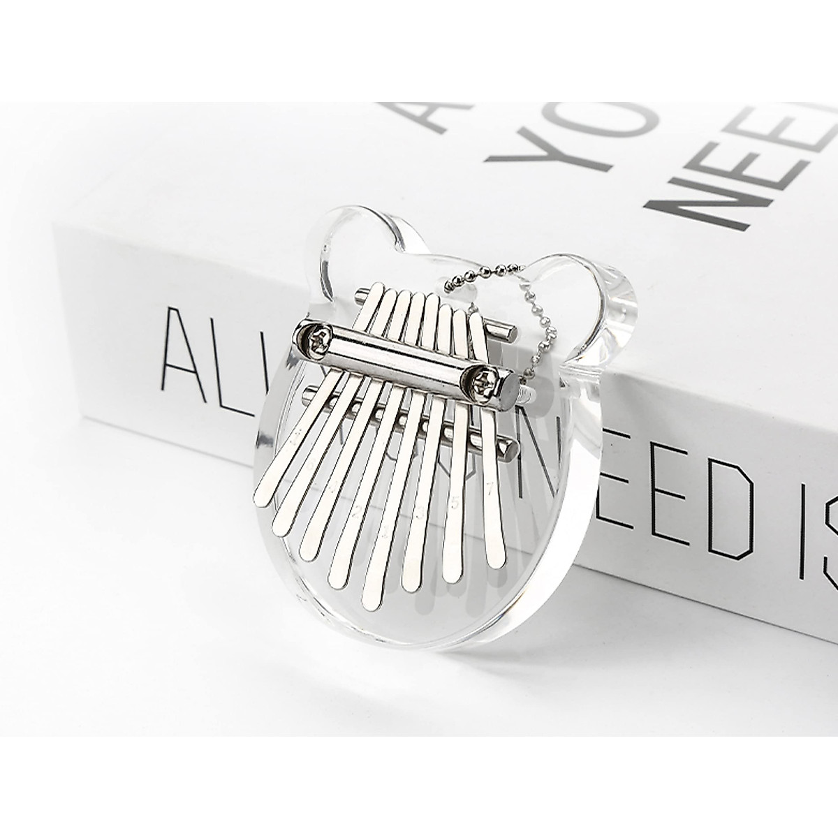 SonicoTech Mini Kalimba Mini Thumb Piano 8 Keys Finger Piano Marimbas Hand Piano Cute Kalimba with Lanyard Keychain Special Lovely Gifts (Crystal bear) Visit Store for Bundle Sales