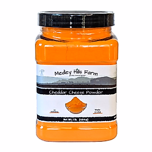 Cheddar Cheese Powder by Medley Hills Farm - 1 Lb Reusable Container - For Popcorn, Pasta, Potatoes