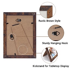 Edenseelake 4x6 Picture Frame Set of 15, Rustic Brown Wood Photo Frame 4 by 6 for Wall or Tabletop Display