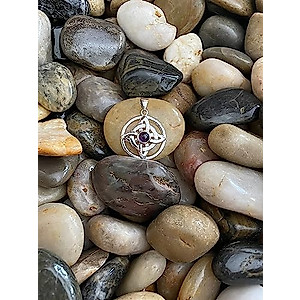 Jewelry Trends Sterling Silver Celtic Quaternary Knot Pendant with Purple Amethyst
