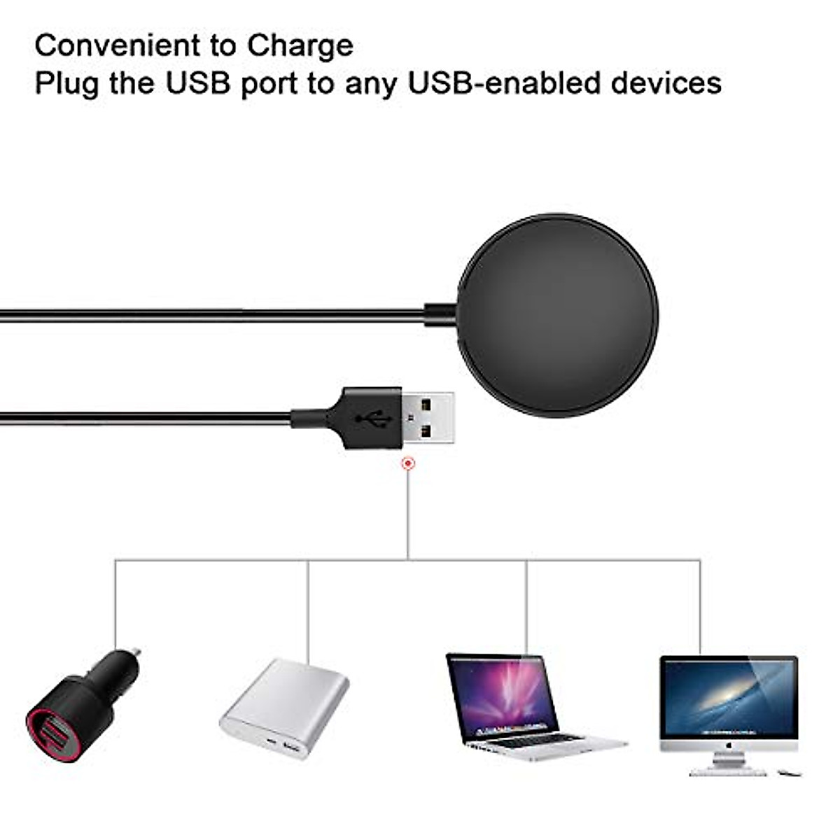 Galaxy Watch 6/5/4 Charger,2 Pack Watch Chargers Compatible with Samsung Galaxy Watch 6/6 Classic/5/5 Pro/ 4/4 Classic/3/Active 2/Active Charging Dock Cable