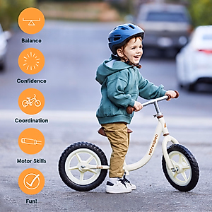 Cub Toddler 12" Balance Bike, 18 Months - 5 Years Old, No Pedal Beginner Kids Bicycle For Girls & Boys, Flat-Free Tires, Adjustable Seat, & Durable Frame