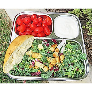 Lifestyle Block Stainless Steel Eco Friendly Compartment Stainless Steel Food Tray Large Divided Camping Plate