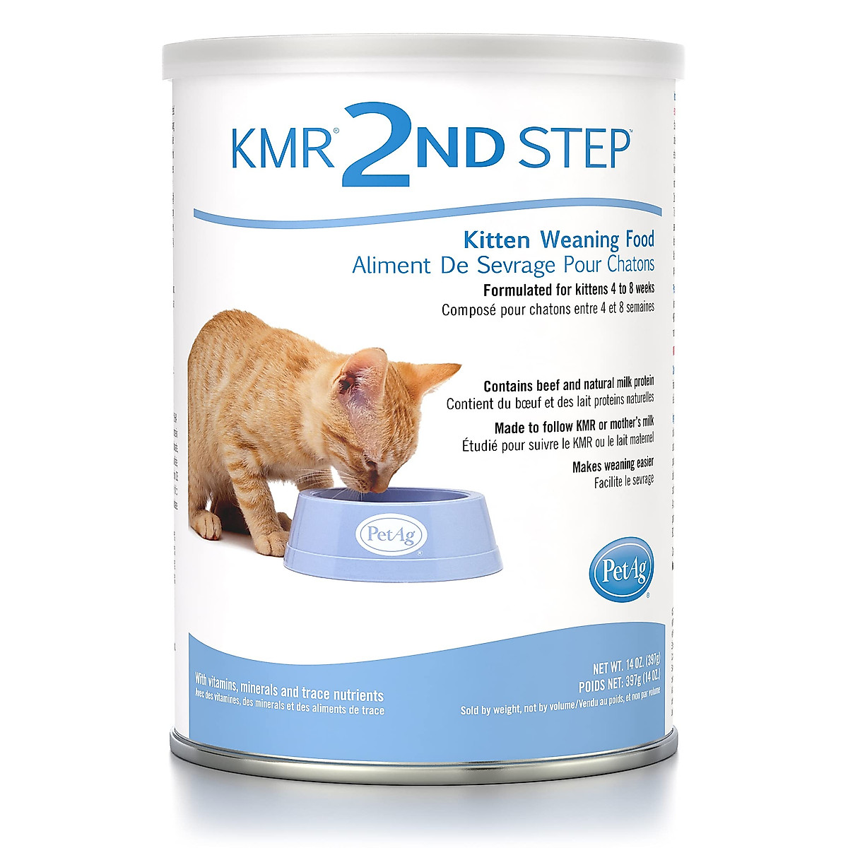 PetAg KMR 2nd Step Kitten Weaning Food - Contains Natural Milk Protein - For Kittens 4-8 Weeks Old - 14 oz