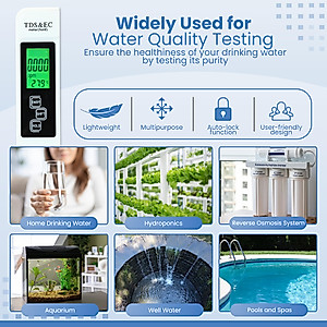 All-New 2025 TDS Meter Digital Water Tester – 4-in-1 Accurate & Reliable TDS, EC & Temperature Meter (°C, °F) 0-9990 ppm, Ideal for Drinking Water, Aquariums, Hydroponics, RO/DI Systems & More