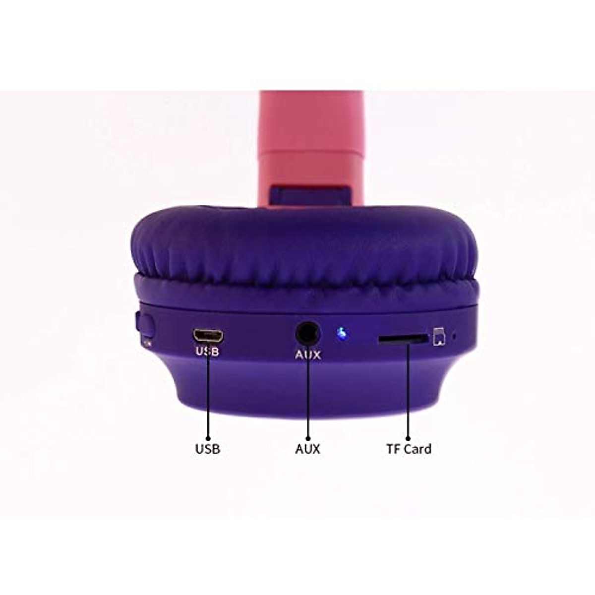 KK KIMKEN Cat Ear Headphones – Kids Headphones Bluetooth – Wireless Headphones for Girls – Foldable and Portable Cute Headphones – Volume Control and LED Light – Stable Connection and Clear Sound