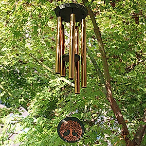 Sympathy Wind Chimes Outdoor Double-Sided Engraved,36 Inch Memorial Wind Chimes for Loss of Loved One,Memory Wind Chime for Mother Father Grandma Husband,Tree of Life Memori Gift