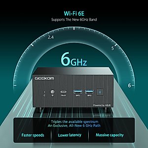 GEEKOM Mini PC AS6, AMD Ryzen 7 7735H, AMD Radeon 680M Graphics, 32GB DDR5+1TB PCIe Gen 4 SSD Mini Computers Windows 11 Pro Desktop Computer Support Wi-Fi 6E/Bluetooth 5.2/USB 4.0/2.5Gbps LAN/8K