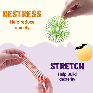JOYIN 60 PCS Halloween Coil Spring for Kids, Mini Magic Springs Toys, Fidget Stress Coils Toy for Halloween Party Favors, Trick or Treat Bags Stuffers, Classroom Exchange, Carnival Game Prizes