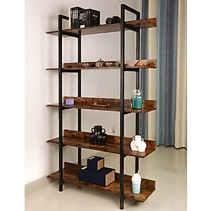 Vocuer 5 Tier Bookshelf Tall Bookcase bookcases and Book Shelves 5 Shelf Bookshelves and bookcases Wide Bookshelf for Bedroom Large Bookshelf Small Open Bookcase Shelf Book case Book Shelf for Office