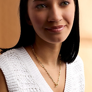 RS Pure by Ross-Simons Italian 14kt Yellow Gold Paper Clip Link Toggle Necklace. 18 inches