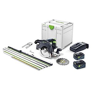 Festool 577663 Cordless Carpentry Track Saw HKC 55 18V 5.0 Ah EBI-F-Set with FSK 250 Guide Rail