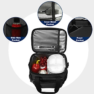 Deosk Lunch Box for Men/Women,Insulated Lunch Bag Cooler Bag,Leak-Proof Large Beach Cooler Adult Lunch Box for Work/Picnic/Travel(M-charcoal)