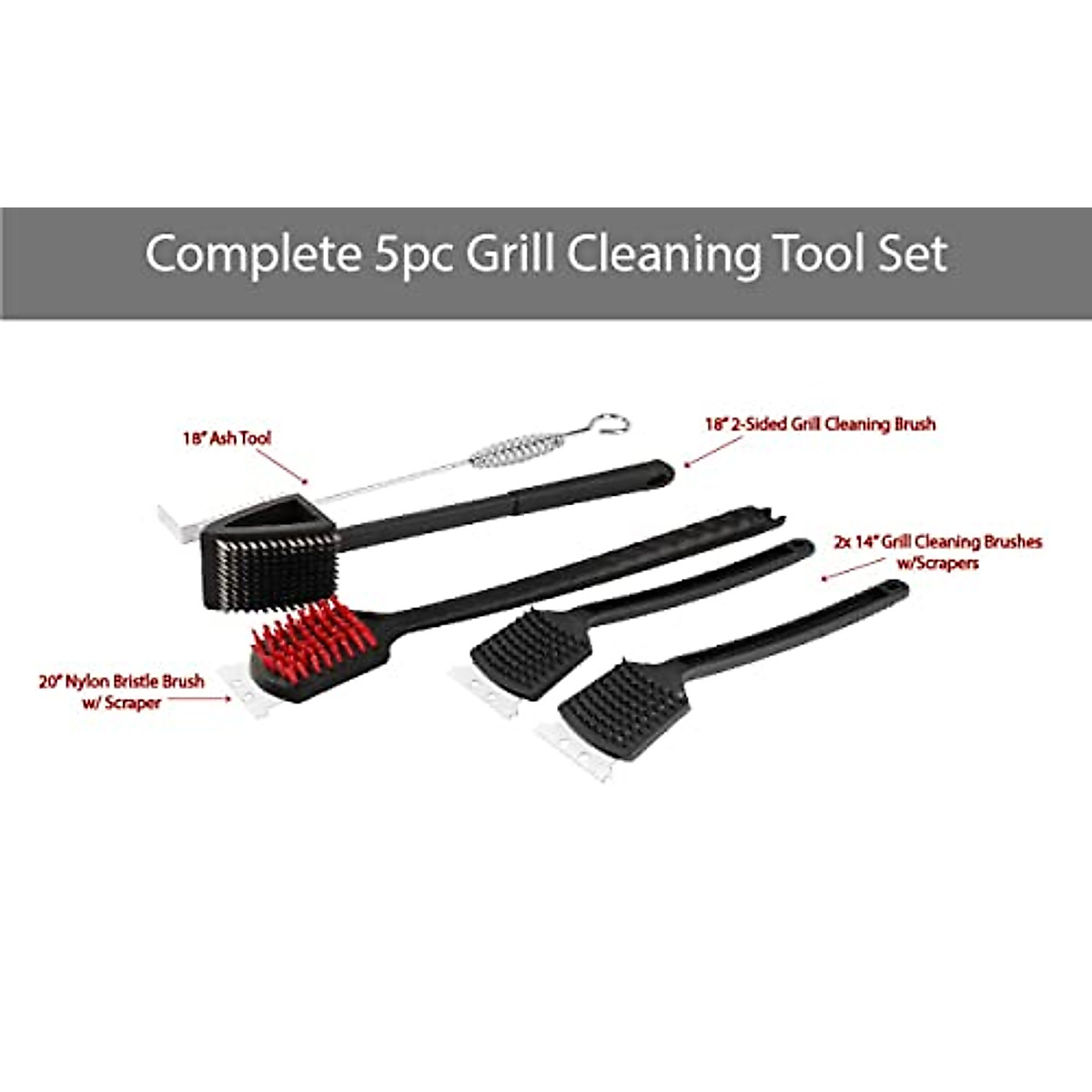 PitMaster King Ultimate Grill Cleaning 5-pc. Kit
