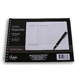 iQ Notes Organizer Tablet - Spiral Bound - 80 Sheets - 6 x 8.5 Inches
