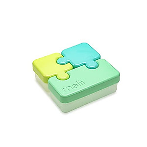 melii Puzzle Bento Box, Lunch and Snack Container for Toddlers and Kids (Blue, Mint & Lime)