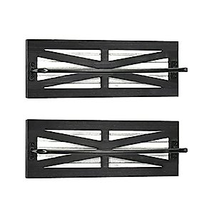 2PCS Rustic Towel Rack for Bathroom Wall Mounted, Wall Mounted Wood Wall Hanging Bathroom Towel Holder and Organizer for Small Bathroom Kitchen Storage Organizer Rack, Bathroom Towels, Robes (Black)