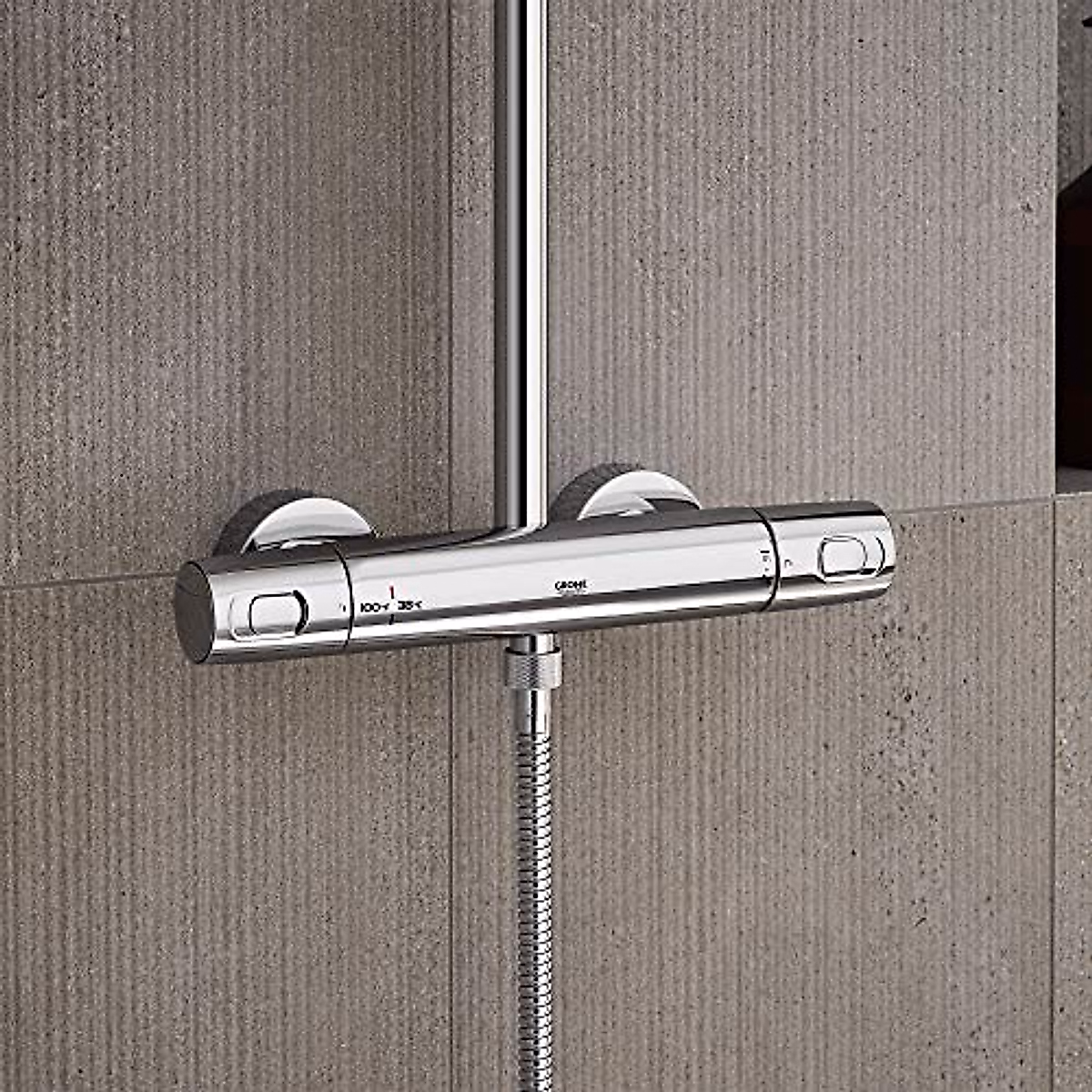 GROHE 26128002 Euphoria 260 CoolTouchThermostatic Shower System, 1.75 gpm, Starlight Chrome