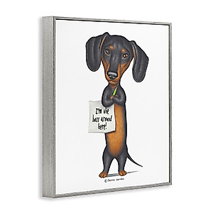 Stupell Industries Dachshund 'I'm The Boss' Fun Family Pet Phrase Wall Art, 11x14, White