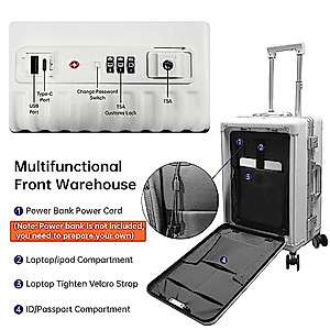 20in Hard Case Spinner Luggage with TSA Lock, USB Port, Cup Holder & Phone Holder by Sailortenx