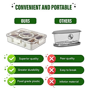 Snackle Box Container, Divided Serving Tray with Lid and Handle Snack Box, Snack Box Container that use at Picnic, Snack Containers for Meal Prep, Portable 8 Part Snackle Box Charcuterie Container