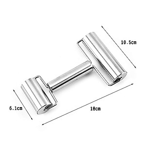 Smooth Stainless Steel Rolling Pin Pastry and Pizza Double Dough Baker Roller Metal Kitchen Utensils Ideal for Baking Dough, Pizza, Pie, Pastries, Pasta and Cookies