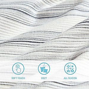 Tommy Bahama - Duvet Cover Set, Luxuriously Soft Bedding with Matching Shams, Textured Striped Jacquard Home Decor (Island Micro Ivory, King)