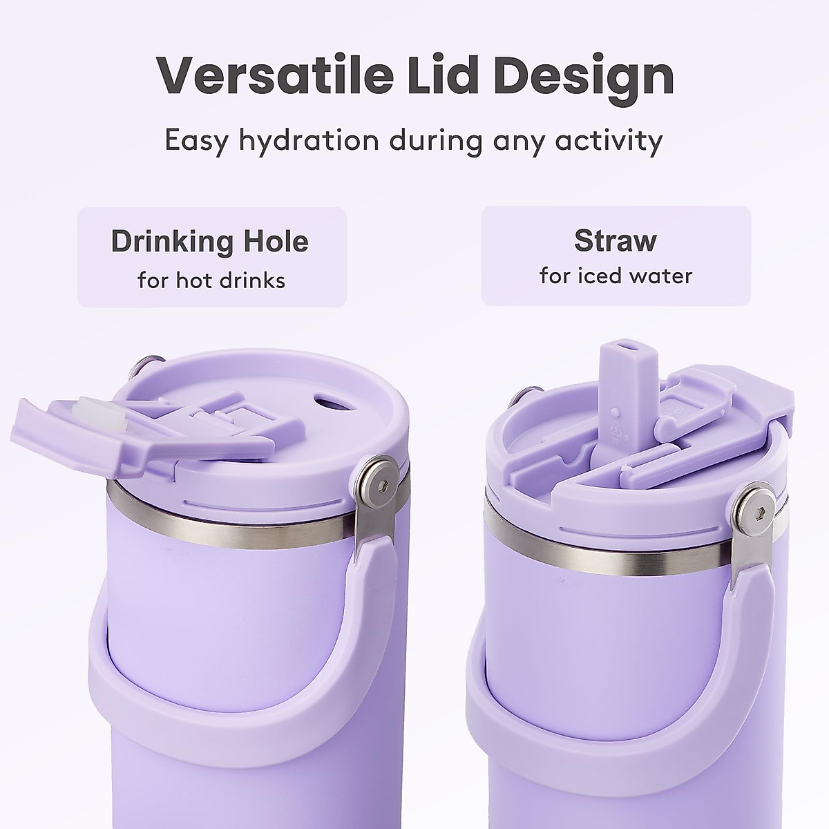 COKTIK 40 oz Tumbler with Handle and Straw, Double Insulated Tumblers with Flip Straw and Top Handle, Leakproof Tumbler, Stanley Cup, Insulated Water Bottle (Mauve)