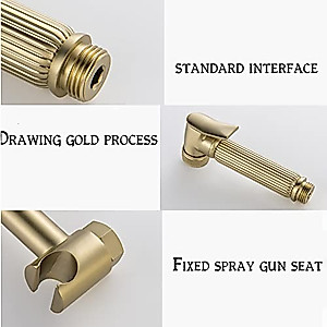 MINJING Handheld Bidet Sprayer for Toilet Brass Bathroom Cloth Diaper Sprayer Set with Cold and Hot Water, Wall Mounted Toilet Bidet Sprayer Kit for Feminine Hygiene,Chrome