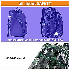 LandTrek Kids Backpack for School Boys Girls Teen, Elementary Backpack, Ideal Cute Lightweight & Water Resistan Toddler Bookbag for Preschool and Kindergarten (Camouflage, 17.5 Inch)