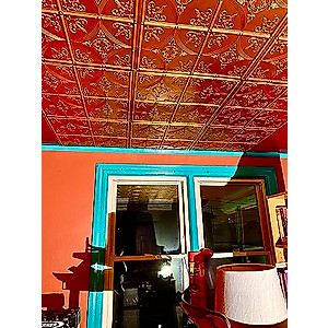 uDecor Cathedral Ceiling Tile Antique Bronze 2x2 Box of 10 - Drop-in or Glue Up