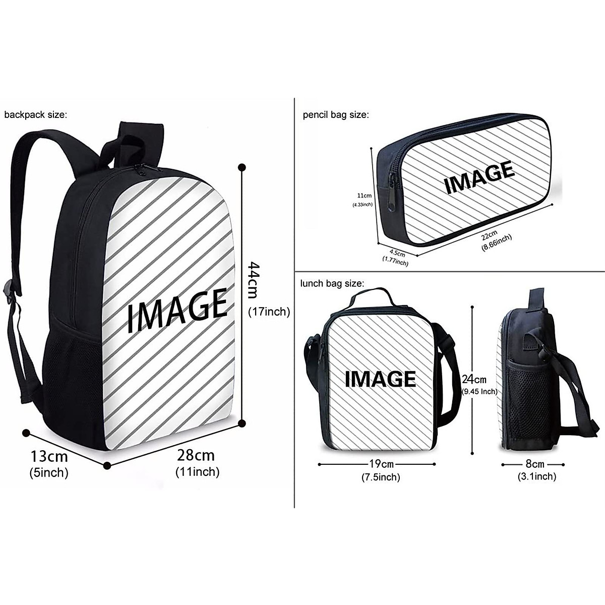 Xhuibop 3 Piece Girls Bookbag and Lunchbox Set Corgi Backpack for High School Students Aesthetic Pencil Case Pouch for Kids Crossbody Lunch Bag