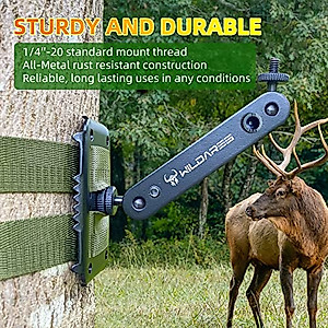 WILDARES Trail Camera Mounting Bracket,Hunting Pro Gear Acccessery, Wildlife Cam Mount, Deer Monitor Mount, Hunter Camera Kit,Nylon Fiber Strap,Heavy-Duty Metal,Black,5.9x3.7x2.5 inch (2 PCS)