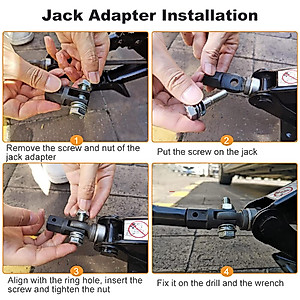 PETCHOR 1/2" Scissor Jack Adapter with Impact Drill, Scissor Jack Adapter Socket Adaptor for 1/2 Inch Drive Impact Wrench or 13/16 Inch Lug Wrench, Easy Lifting, Black
