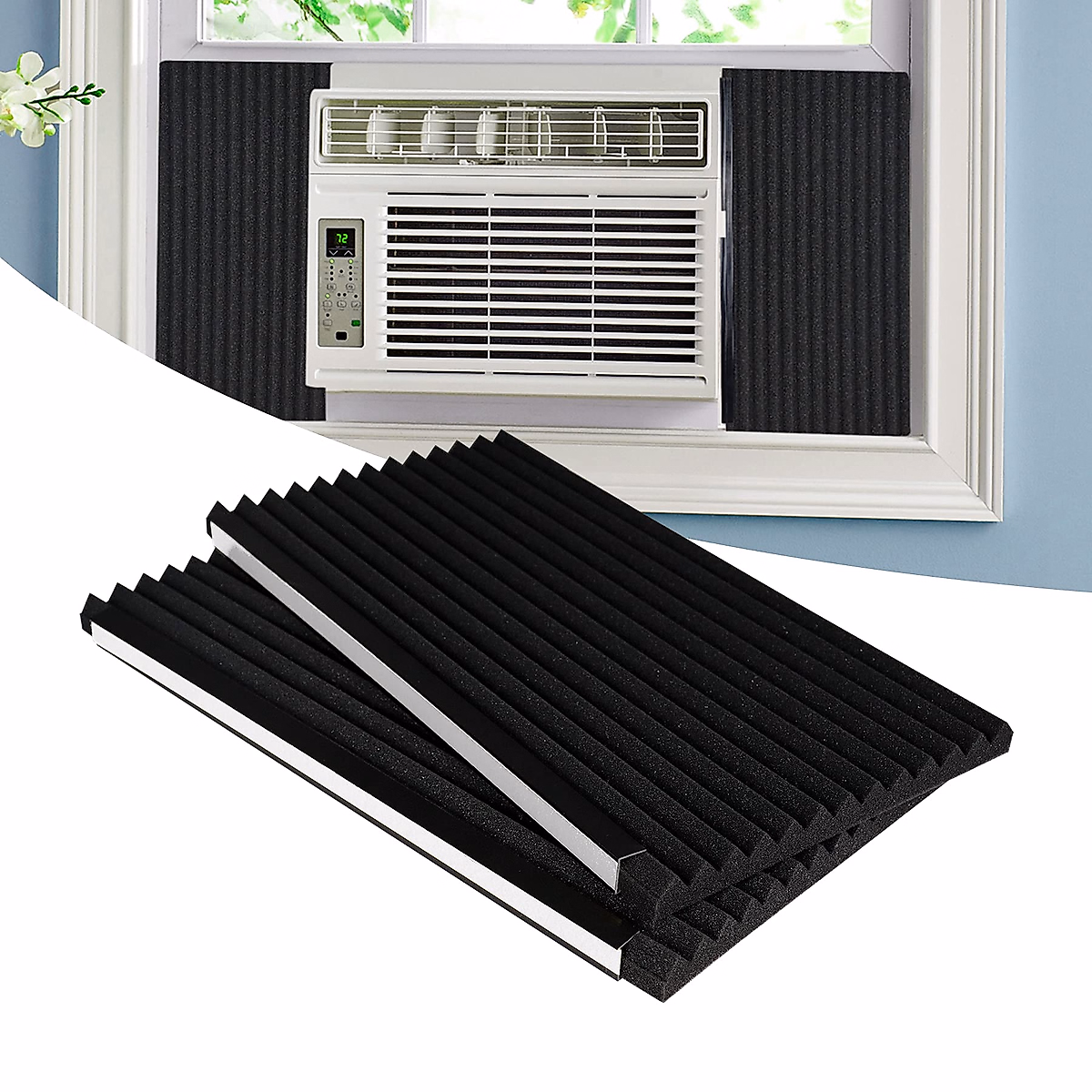 Forestchill Window Air Conditioner Insulated Side Panels, AC Surround Insulation Side Panel Kit, 18in x 9in x 7/8in