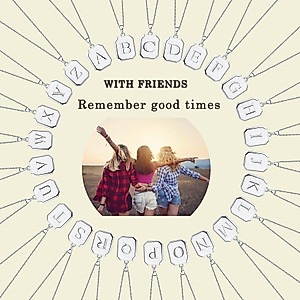 YL Initial Necklace 925 Sterling Silver Square Letter Pendant A Alphabet Necklace for Women