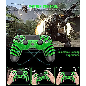 HOZKAII Replacement for Playstation 4 Controller, Wireless Remote Controller Compatible with PS4/Pro/Slim with Dual Vibration/6-Axis Motion Control/Audio Function/Headphone Jack