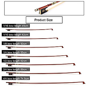 AMZZ Pernambuco Violin Bow 4/4 Size Concert Level,Professional Handmade Violin Bow with Ox Horn Fleur de Lis Frog