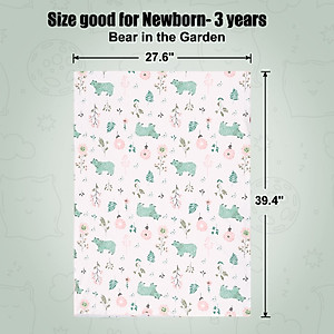 Porune Baby Blanket for Boys and Girls 28”X40” inches. Double Layer Minky dots and Minky Print,Ultra Soft with Flower Print Pattern Blanket Good for Toddler and Baby Newborn.