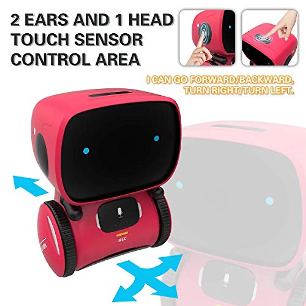 98K Kids Robot Toy, Smart Talking Robots, Gift for Boys and Girls Age 3+, Intelligent Partner and Teacher, with Voice Controlled and Touch Sensor, Singing, Dancing, Repeating