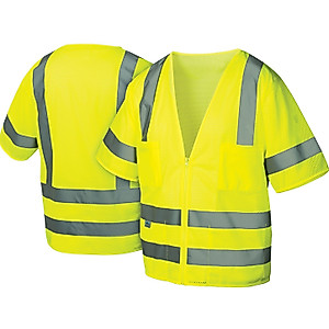 Pyramex RVZ31 Series Class 3 Safety Vest Hi-Vis Lime Extra Large