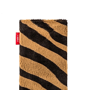 fitBAG Bonga Tiger Custom Tailored Sleeve for Xiaomi Redmi Note 6 Pro | Made in Germany | Fine Imitation Fur Pouch case Cover with Microfibre Lining for Display Cleaning