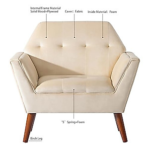 ATGHYURT 32" Wide Tufted Armchair Club Chairs Single Sofa Modern Accent Chairs Lazy Sofa Chair Comfy Lounge Chair Recliner Chair Upholstered Reading Chair for Living Room Bedroom Office