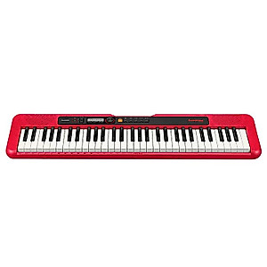 Casio Casiotone CT-S200 61-Key Portable Digital Keyboard - Red Bundle with Adjustable Stand, Bench, Headphone, Sustain Pedal, Instructional Book, Austin Bazaar Instructional DVD, and Polishing Cloth